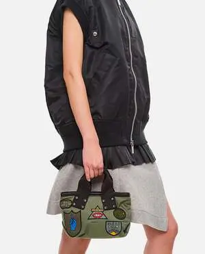 Sacai Small Tote Bag X Marc Gonzales With Patches - Multicolor