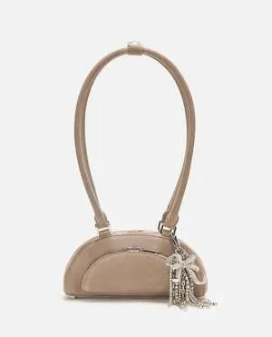 SELF-PORTRAIT Mini Suede Handbag - Grey