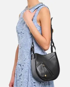 Loewe Hammock Slice Leather Bag - Nero