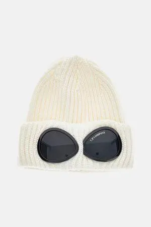 C.P. COMPANY Wool Cap With Lenses - White