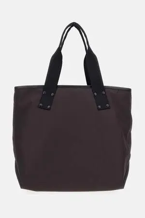 Sacai Large Tote Bag With Pocket - Brown
