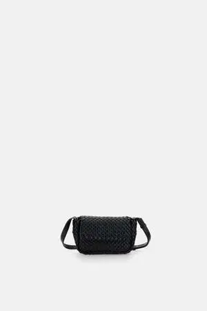 Bottega Veneta Padded Woven Shoulder Bag Nero