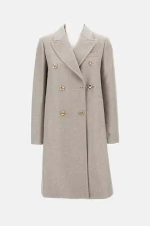 FAY Long Double-breasted Coat - Rose