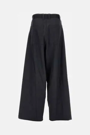 Plan C Wide Leg Virgin Wool Trousers