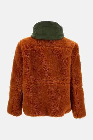 Sacai Eco Shearling Hooded Jacket - Orange