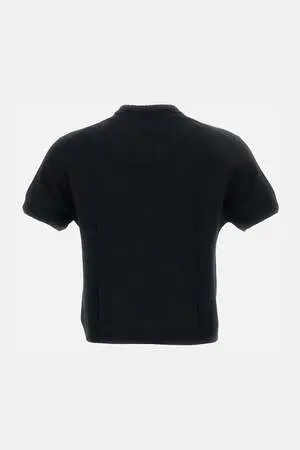 BARRIE Knit Top With Rhinestone Brooch - Nero