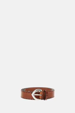 BAX LAB Leather Belt With Silver Studs