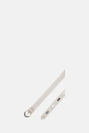 BAX LAB Leather Belt With Silver Buckle - Bianco