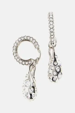 Marni Crystal Embellished Brass Earrings - Argento