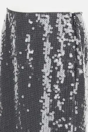 ROTATE BY BIRGER CHRISTENSEN Midi Mesh Skirt - Grey