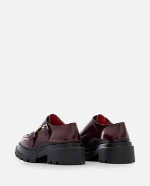 Plan C Buckled Leather Loafers