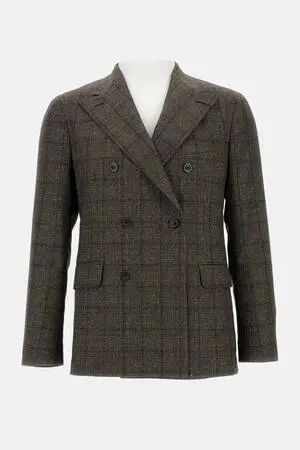 Boglioli Double-breasted Wool Blend Blazer - Brown