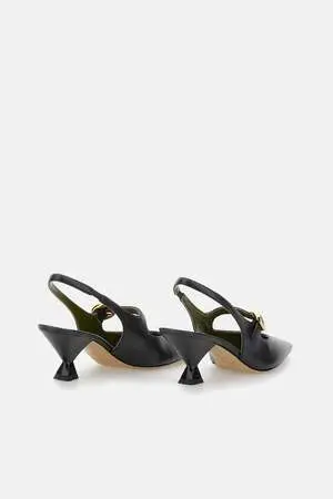 MARIA LUCA Natalia Heeled Slingbacks - Nero