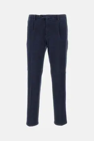 BRIGLIA 1949 Tailored Cotton Trousers - Blue