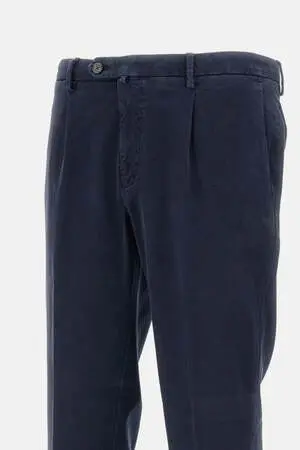 BRIGLIA 1949 Tailored Cotton Trousers - Blue