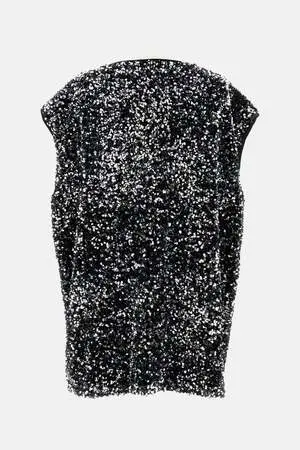 Junya Watanabe Oversized Sequin Top - Nero