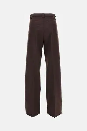 THELATEST Wool Blend Straight Leg Trousers - Brown