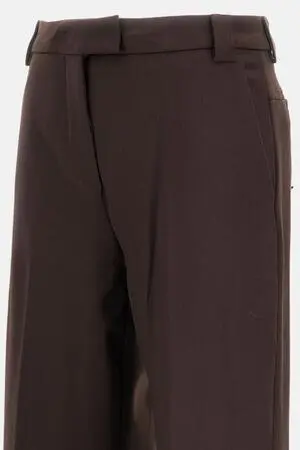 THELATEST Wool Blend Straight Leg Trousers - Brown