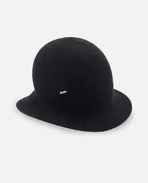 Borsalino Velour Felt Cloche Hat - Black