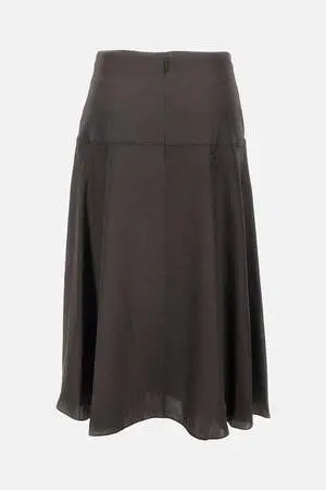 Fendi Jacquard Ff Silk Midi Skirt