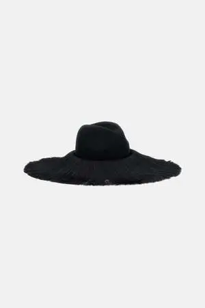Comme Des Garçons Fedora With Fringe Detail - Black