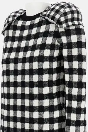 Comme Des Garçons Wool Check Padded Shoulder Sweater