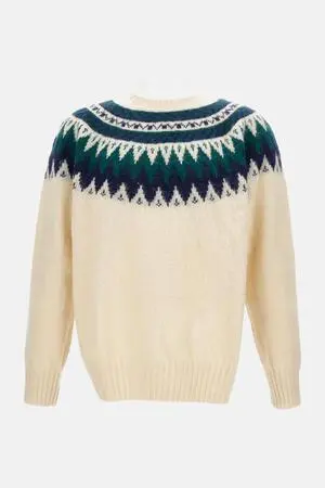 Howlin' Magician In The Mountains Wool Crewneck Sweater - White