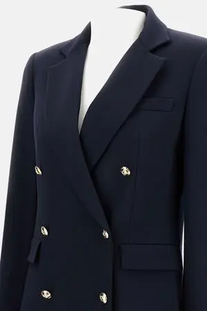 AFTERCOAT Wool Blazer With Gold Button Detail