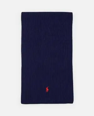 Polo Ralph Lauren Wool Scarf With Pony Logo - Blue