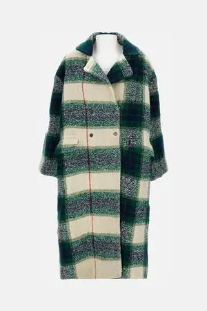Pero Long Double-breasted Coat - Multicolor
