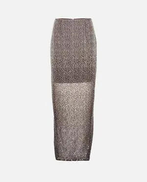 ROTATE BY BIRGER CHRISTENSEN Sequin Embellished Tube Skirt - Grey