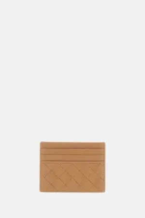 Bottega Veneta Woven Card Holder - Brown