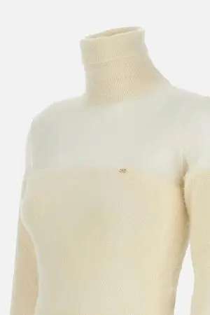 Elisabetta Franchi Turtleneck With Brushed Insert - Multicolor