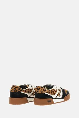 Fendi Lace-up Calf Hair Sneakers - Multicolore