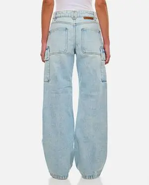 Stella McCartney Denim Cargo Pant With Front Zipper