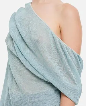VITELLI Membrane Linen Draped Top