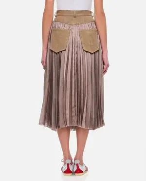 Sacai Pleated Skirt With Buckled Belt