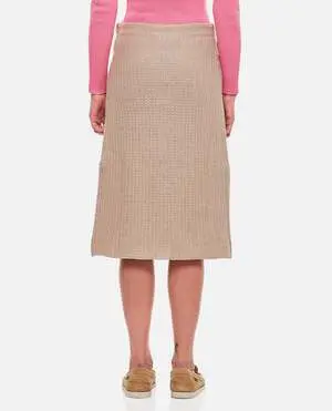 CORMIO Lucia Cotton Midi Skirt - Beige
