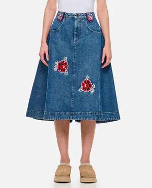 MOLLY GODDARD Abi Midi Skirt - Multicolor