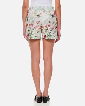 Attico Floral Print Poplin Shorts