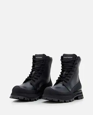 Alexander McQueen Leather Lace-up Boots