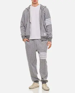 Thom Browne Check Cotton Fleece Pants 4 Lines