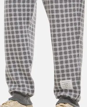 Thom Browne Check Cotton Fleece Pants 4 Lines