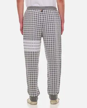Thom Browne Check Cotton Fleece Pants 4 Lines