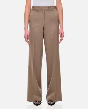 Attico Wide Leg Gabardine Trousers