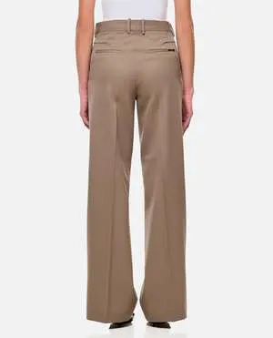 Attico Wide Leg Gabardine Trousers