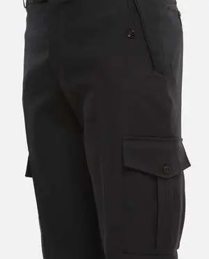 Alexander McQueen Wool Gabardine Straight Leg Trousers
