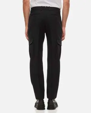 Alexander McQueen Wool Gabardine Straight Leg Trousers