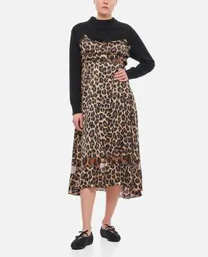 Sacai Leopard Print Knit Dress