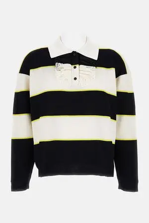 Alexander McQueen Silk Striped Polo